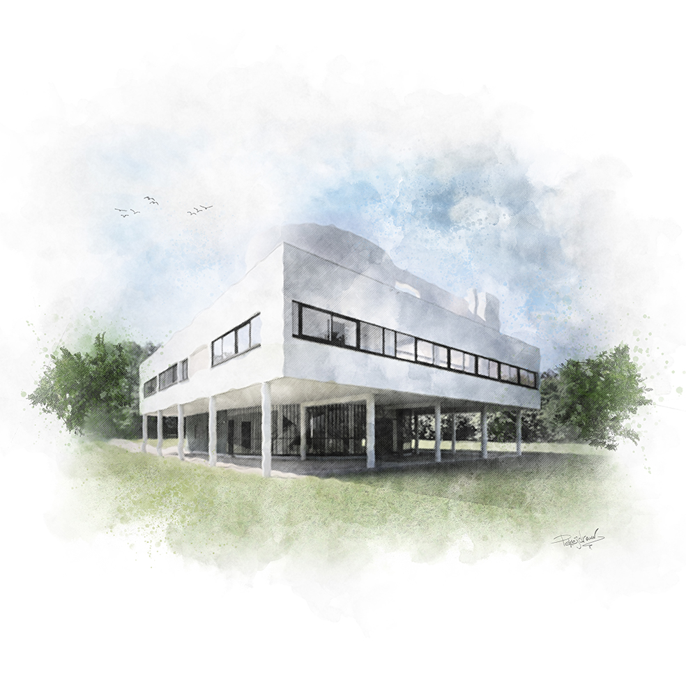 Villa Savoye Sketch - Pekesdraw
